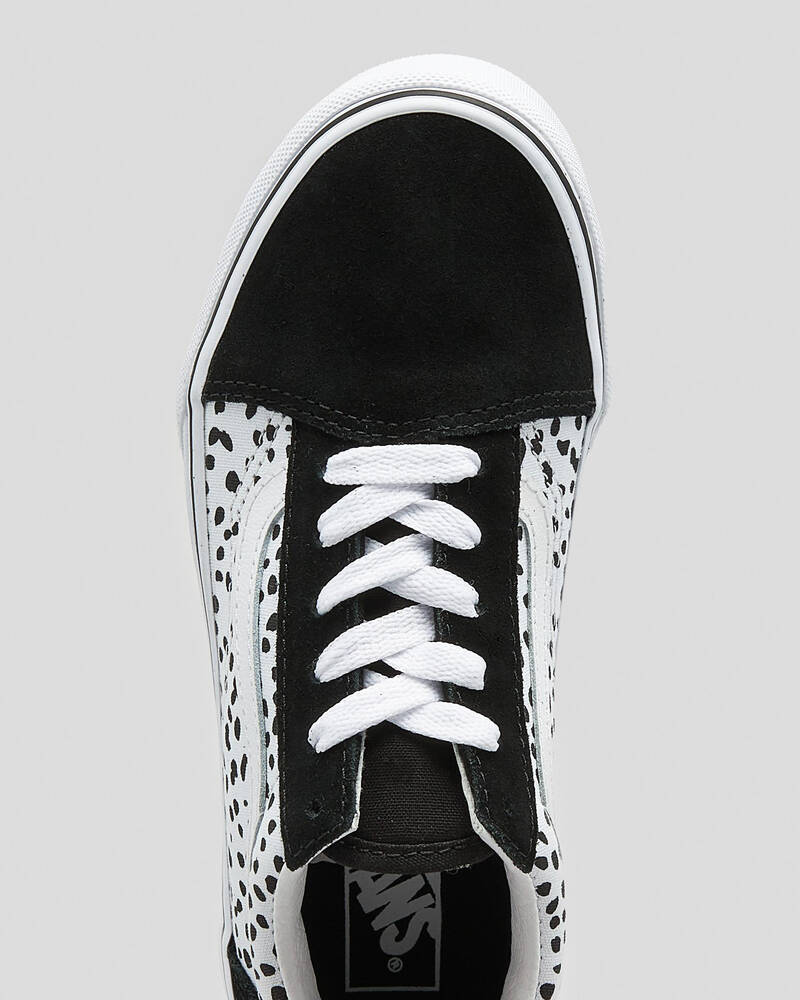 Shop Vans Girls' Old Skool Shoes In Dalmatian Black/true White - Fast ...