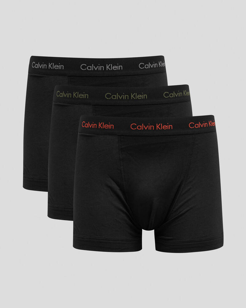 Shop Calvin Klein Cotton Stretch Trunks 3 Pack In Multi - Fast Shipping ...