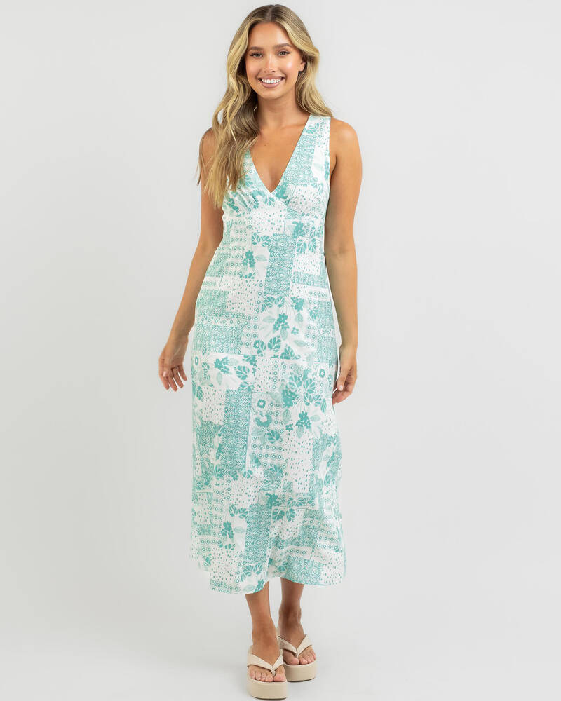 Shop Into Fashions Emery Maxi Dress In Green - Fast Shipping & Easy ...