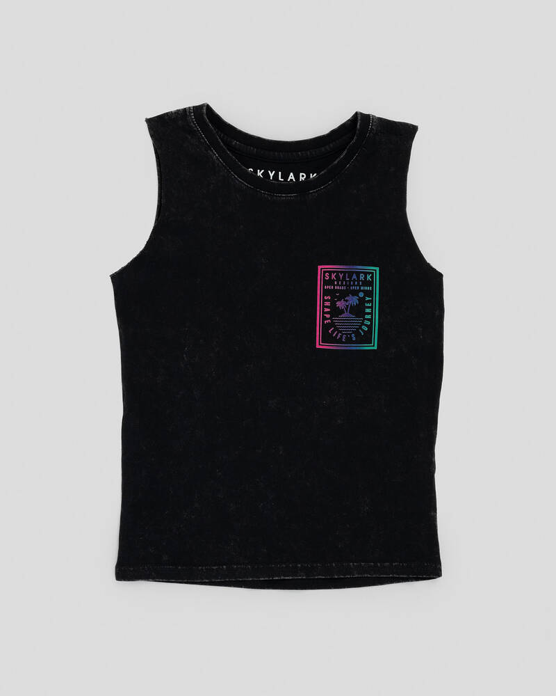 Shop Skylark Toddlers' Mellow Muscle Tank In Black Acid - Fast Shipping ...