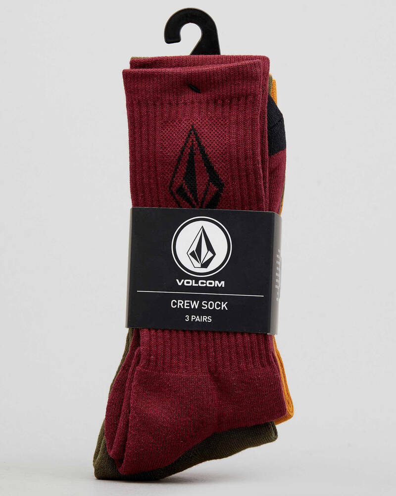 Volcom Full Stone Socks 3 Pack In Multicolour - Fast Shipping & Easy ...