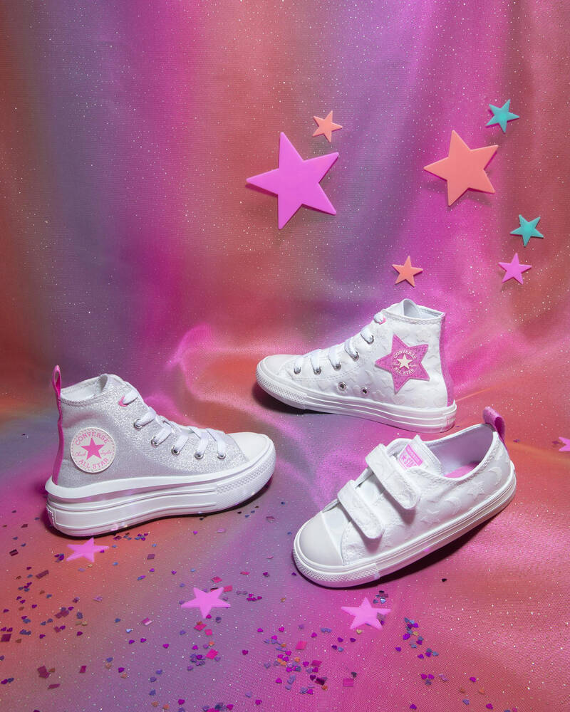 Shop Converse Toddlers' Chuck Taylor All Star Shoes In White/oops! Pink ...