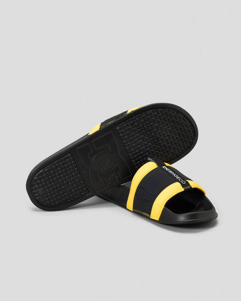 Shop DC Shoes Lynx Slides In Black/black/yellow - Fast Shipping & Easy ...