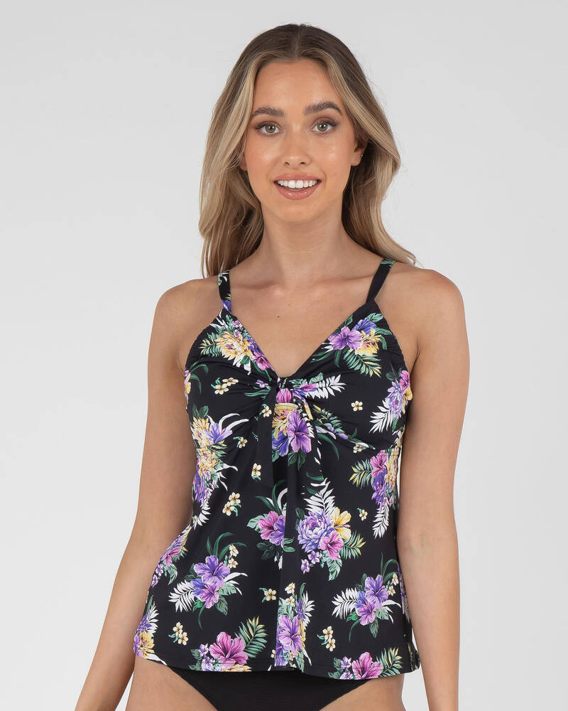 Shop Kaiami Montego Tankini Top In Black / Multi - Fast Shipping & Easy ...