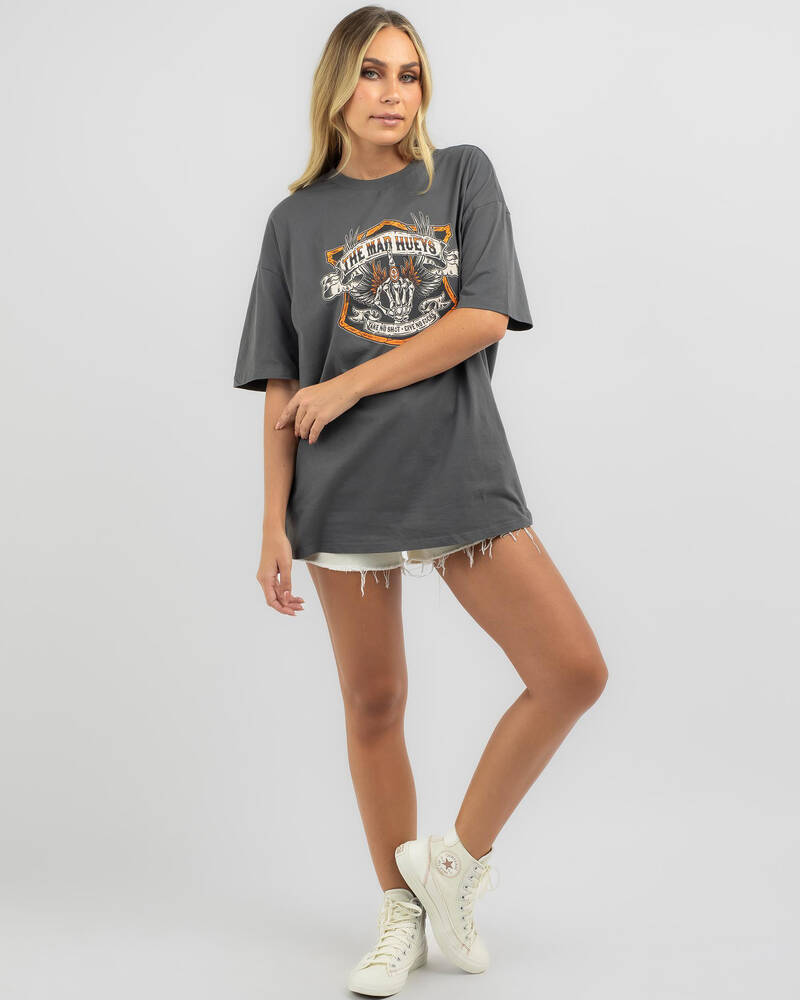 Shop The Mad Hueys Full Throttle Oversized Tee In Charcoal - Fast ...