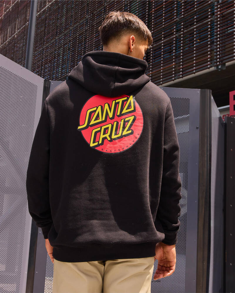 Shop Santa Cruz Classic Dot Chest Hoodie In Black - Fast Shipping ...