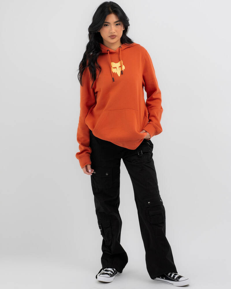 Shop Fox Fox Head Fleece Pullover In Atomic Orange - Fast Shipping ...