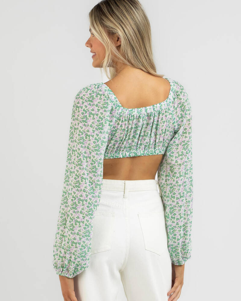 Shop Mooloola Billy Top In Green/lilac - Fast Shipping & Easy Returns ...