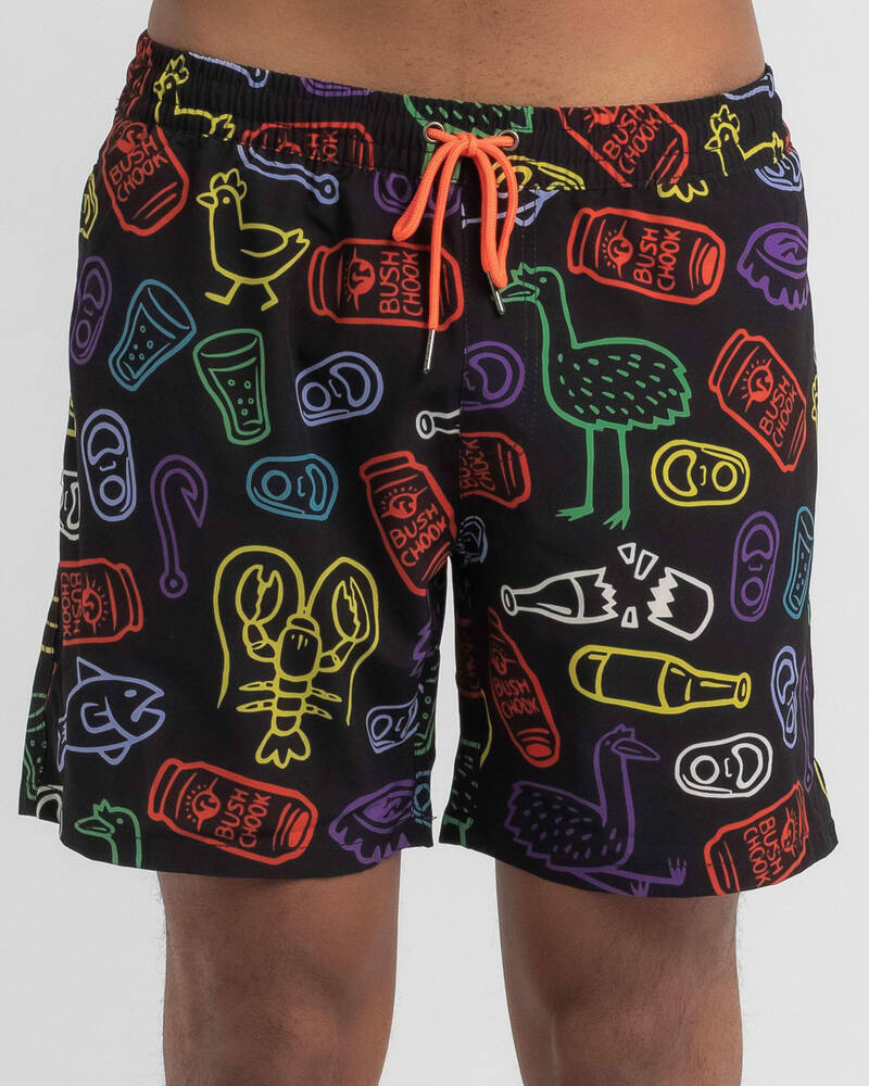 Shop Bush Chook Night Chook Board Shorts In Multi - Fast Shipping ...