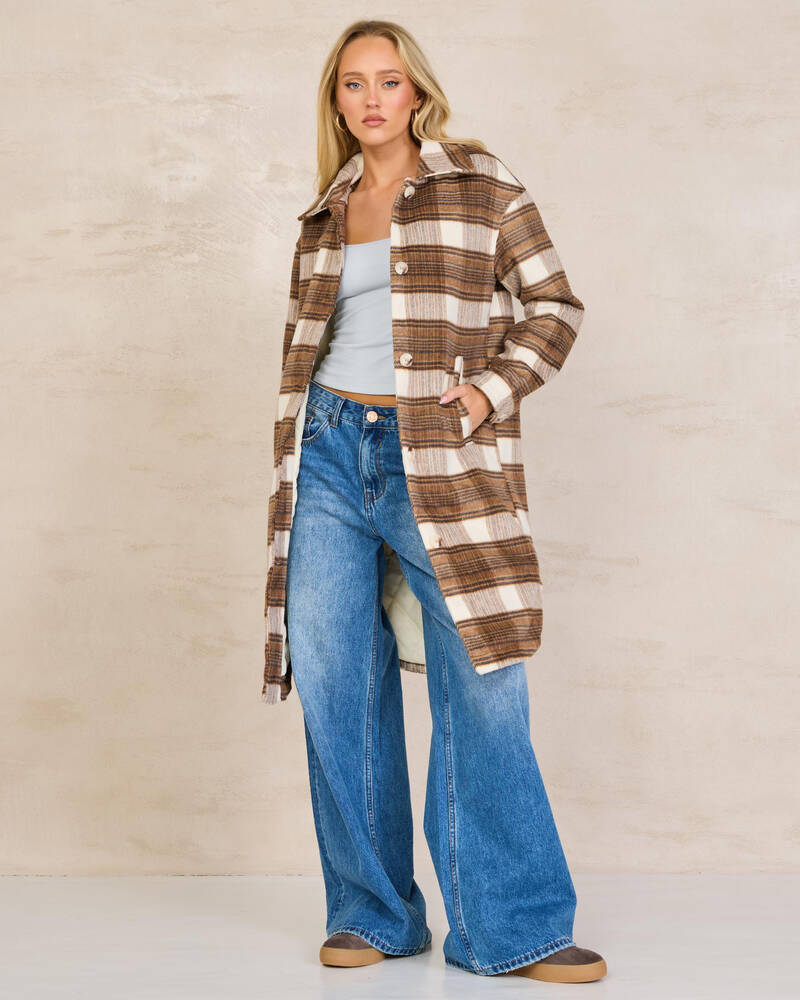 Shop Ava And Ever Forrest Coat In White/earth - Fast Shipping & Easy ...