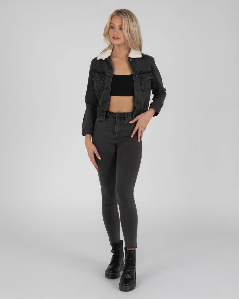 Shop Used Tyla Jacket In Faded Washed Black - Fast Shipping & Easy ...