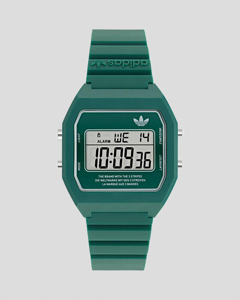 Shop adidas Digital Two Watch In Green - Fast Shipping & Easy Returns ...