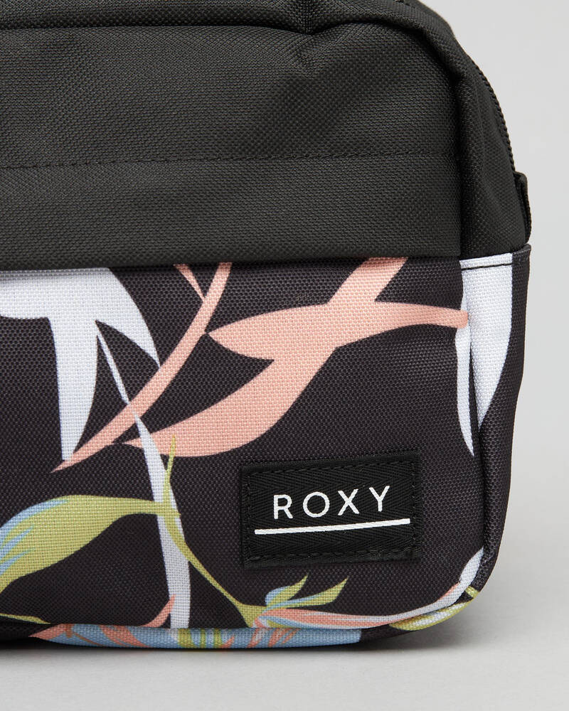 Shop Roxy Beautifully Makeup Case In Anthracite Hibiscus Wave Swim ...