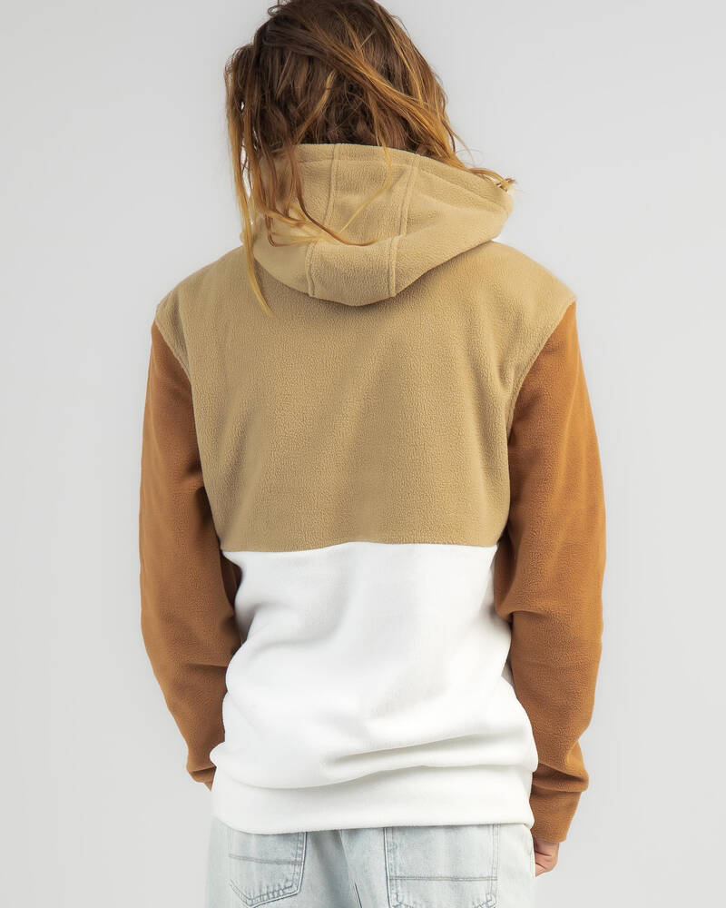 Shop Skylark Umber Polar Fleece Hoodie In Tan / Stone / Tobacco - Fast ...