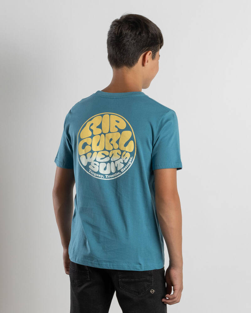 Shop Rip Curl Boys' Wetsuit Icon T-Shirt In Ocean - Fast Shipping ...