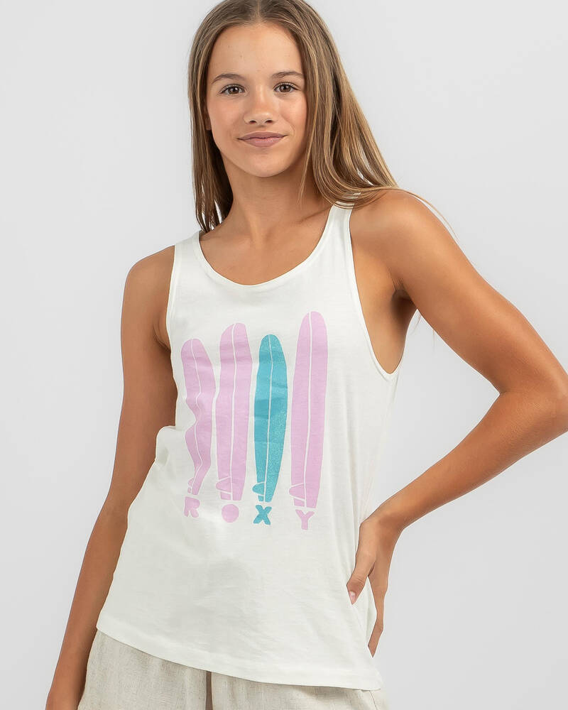 Shop Roxy Girls' Following The Sun Tank Top In Snow White - Fast Shipping & Easy Returns - City ...