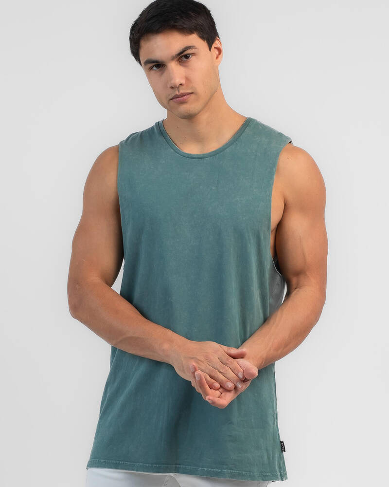 Shop Lucid Swivel Muscle Tank In Teal Acid - Fast Shipping & Easy ...