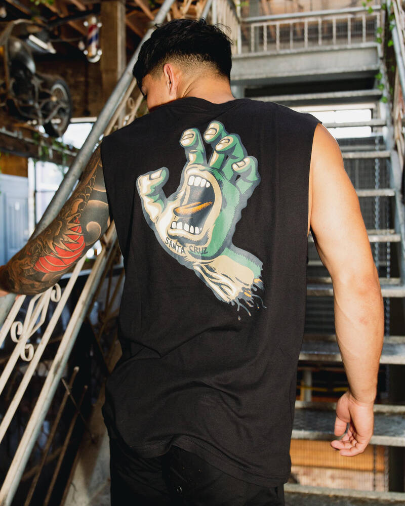 Shop Santa Cruz Camo Hope Hand Muscle Tank In Black - Fast Shipping ...