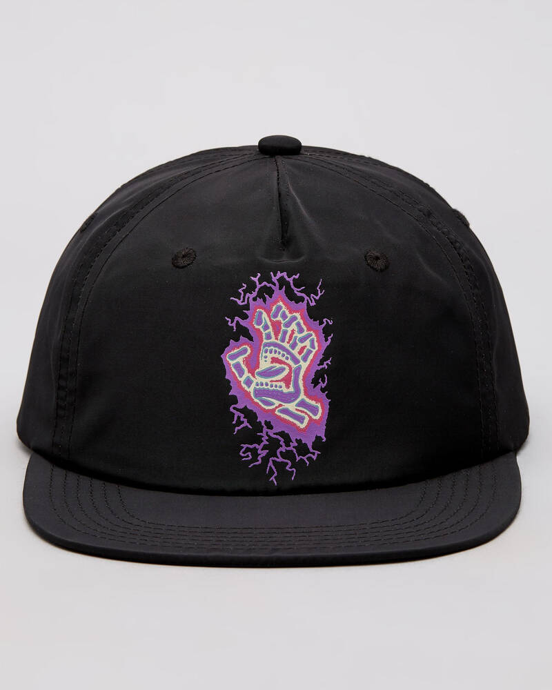 Shop Santa Cruz Boys' Electro Hand Unstructured Snapback Cap In Black ...