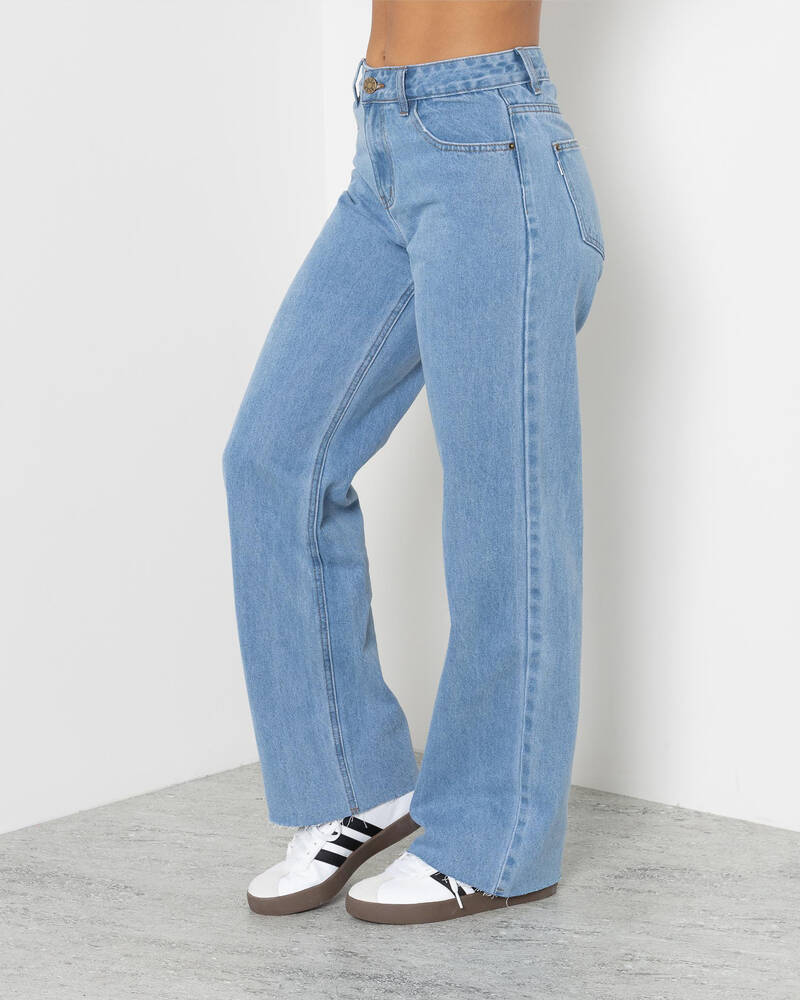 DESU Alice Straight Leg Jeans In Mid Blue - Fast Shipping & Easy ...
