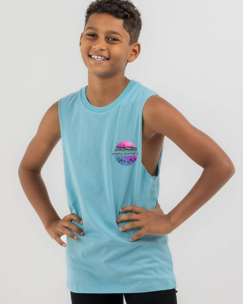 Shop Jacks Boys' Summer Muscle Tank In Blue - Fast Shipping & Easy ...