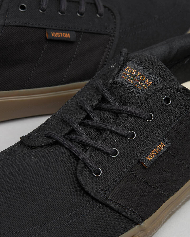 Shop Kustom Remark Wide Shoes In Black Gum - Fast Shipping & Easy ...