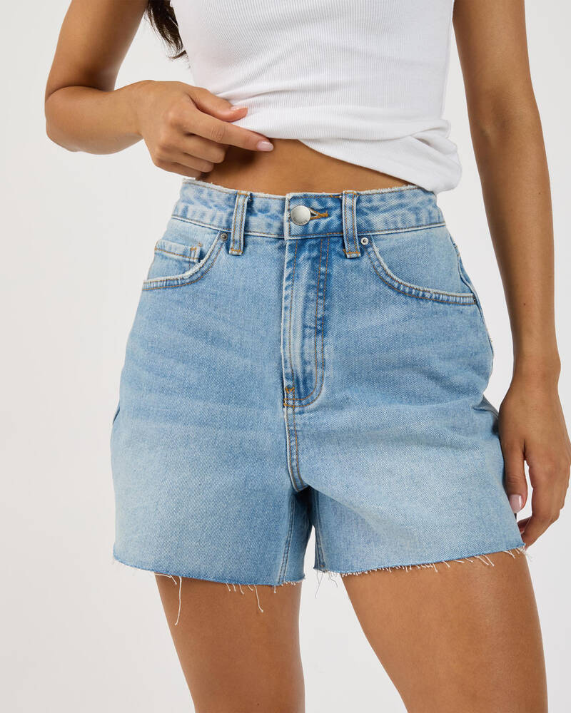 Shop Billabong Riley Walk Shorts In Faded Indigo Fray - Fast Shipping ...