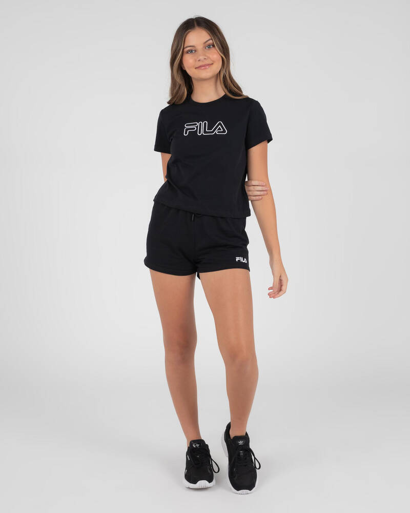 Shop Fila Girls' Liz Shorts In Black - Fast Shipping & Easy Returns ...