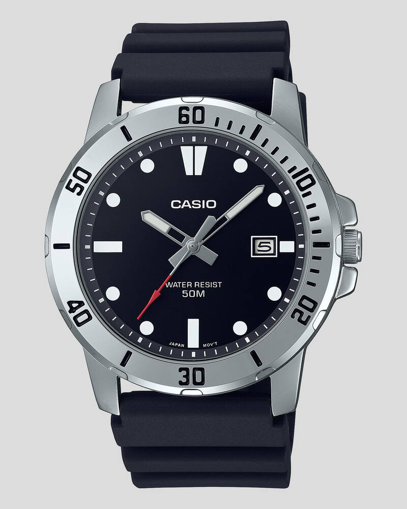 Shop Casio MTPVD01-1E Watch In Steel / Black - Fast Shipping & Easy ...