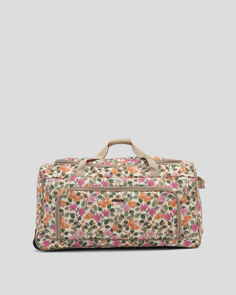Shop Mooloola Angelina Large Wheeled Travel Bag In Pink Floral - Fast ...
