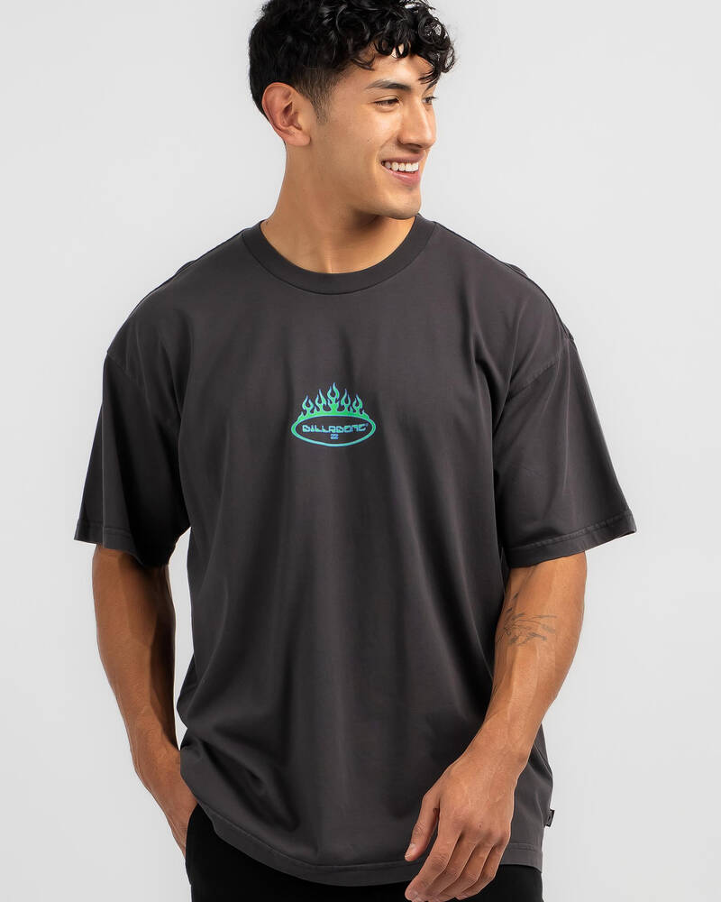 Shop Billabong Firey OG T-Shirt In Washed Black - Fast Shipping & Easy ...