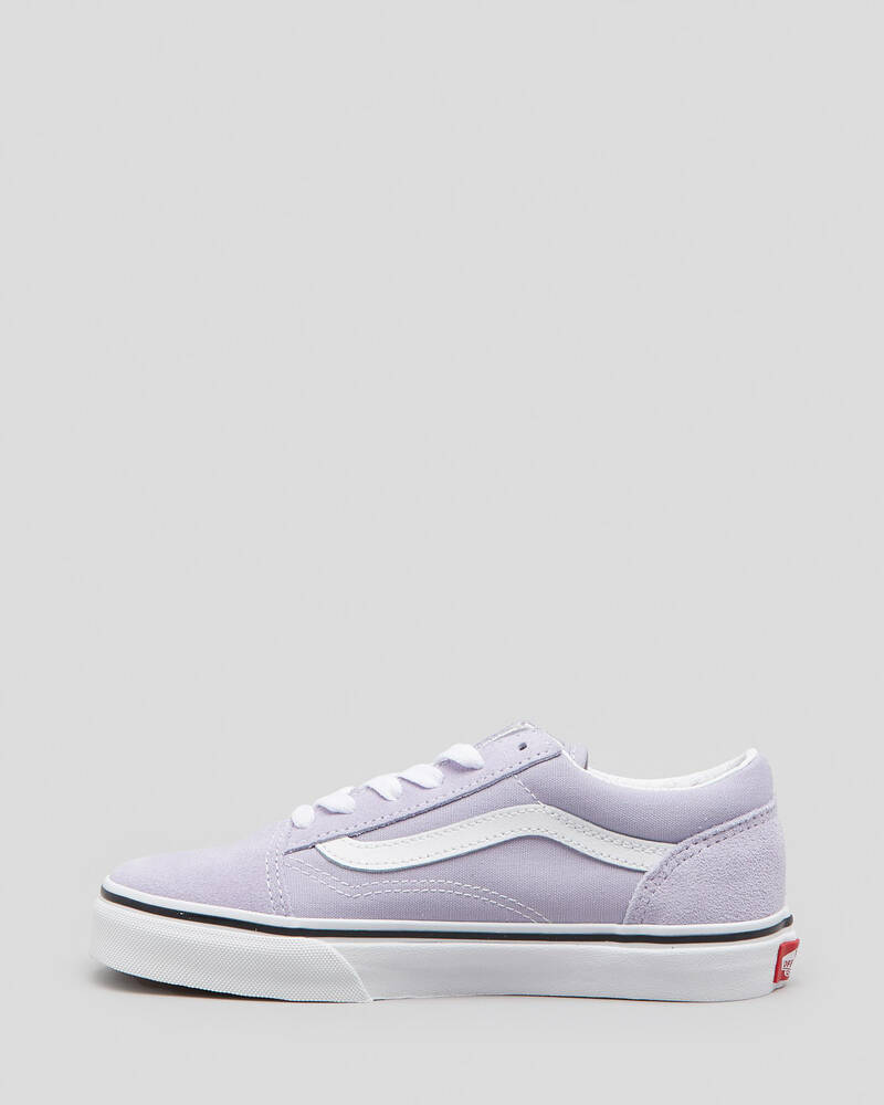 Shop Vans Girls' Old Skool Shoes In Languid Lavender/true White - Fast ...