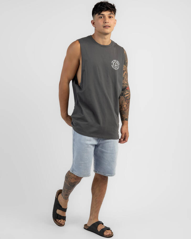 Shop The Mad Hueys Get Bent Muscle Tank In Charcoal - Fast Shipping ...