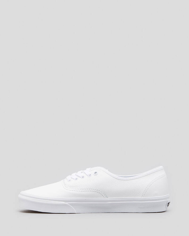Shop Vans Authentic Leather Shoes In True White - Fast Shipping & Easy ...