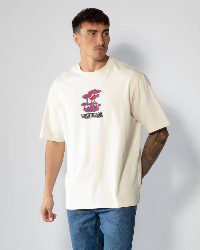 Shop Wrangler Psilocybe Slacker T-Shirt In Ecru - Fast Shipping & Easy ...