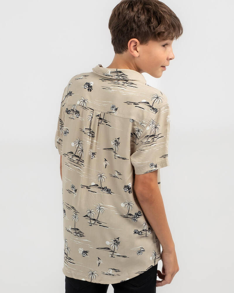 Shop Rip Curl Boys' Party Pack Short Sleeve Shirt In Taupe - Fast ...