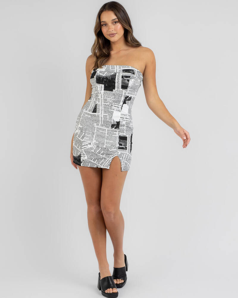 Shop Saints And Secrets News Flash Dress In Black/white - Fast Shipping ...