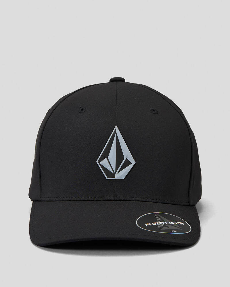 Shop Volcom Stone Tech Flexfit Delta Cap In Black - Fast Shipping ...