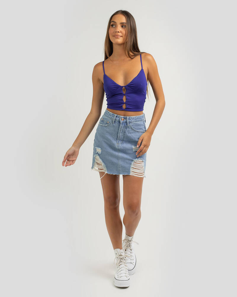 Shop Ava And Ever Hawkins Top In Sapphire - Fast Shipping & Easy ...