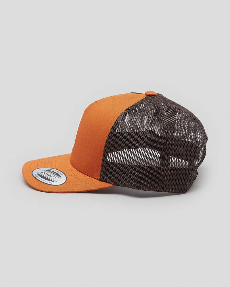 Shop Nixon Iconed Trucker Cap In Orange/ Brown - Fast Shipping & Easy ...