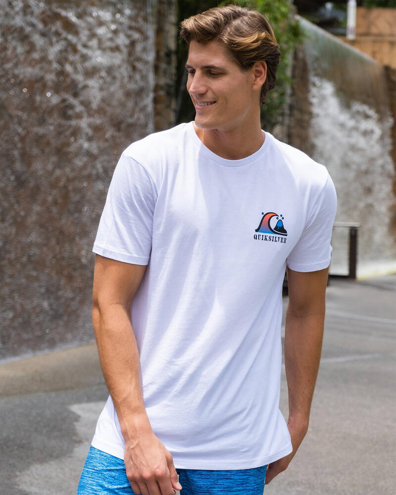 Shop Quiksilver River Bend T-Shirt In White - Fast Shipping & Easy ...