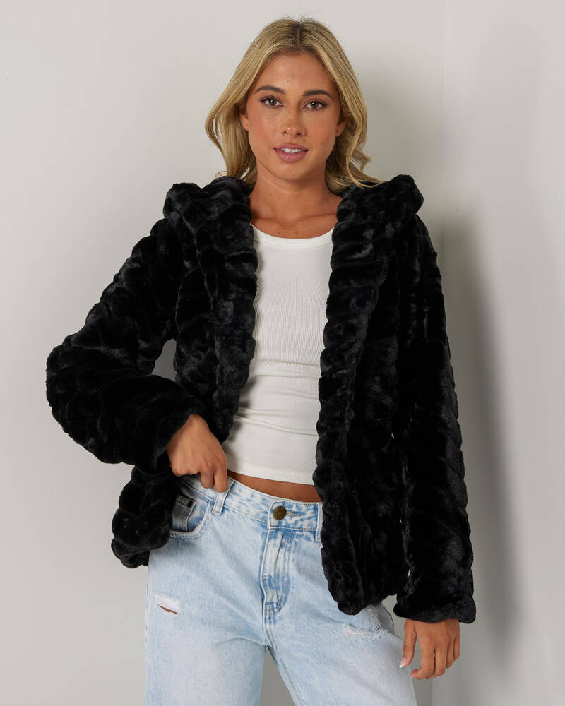 Mooloola Moulin Faux Fur Jacket In Black | City Beach Australia