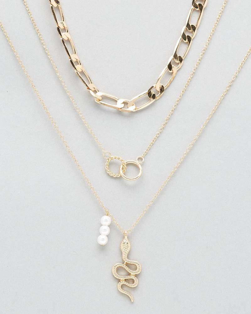 Shop Karyn In LA Icon Necklace Pack In Shiny Light Gold - Fast Shipping ...