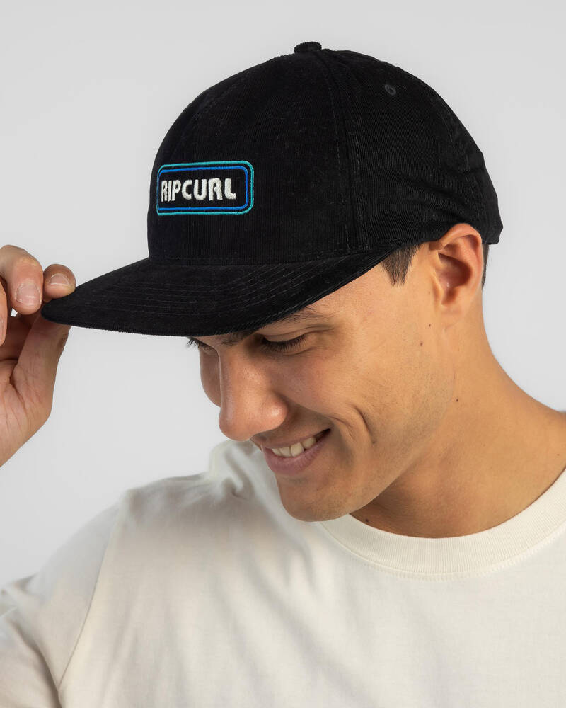 Shop Rip Curl Surf Revival Cord Snapback Cap In Black - Fast Shipping ...