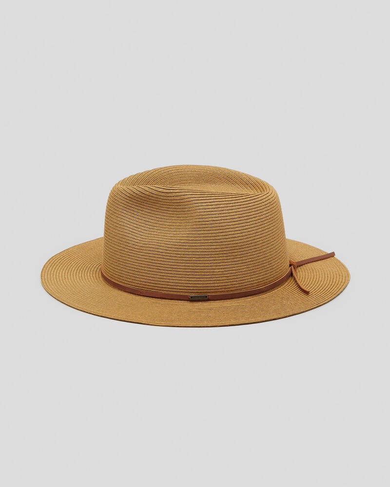 Shop Brixton Wesley Straw Fedora In Copper - Fast Shipping & Easy ...
