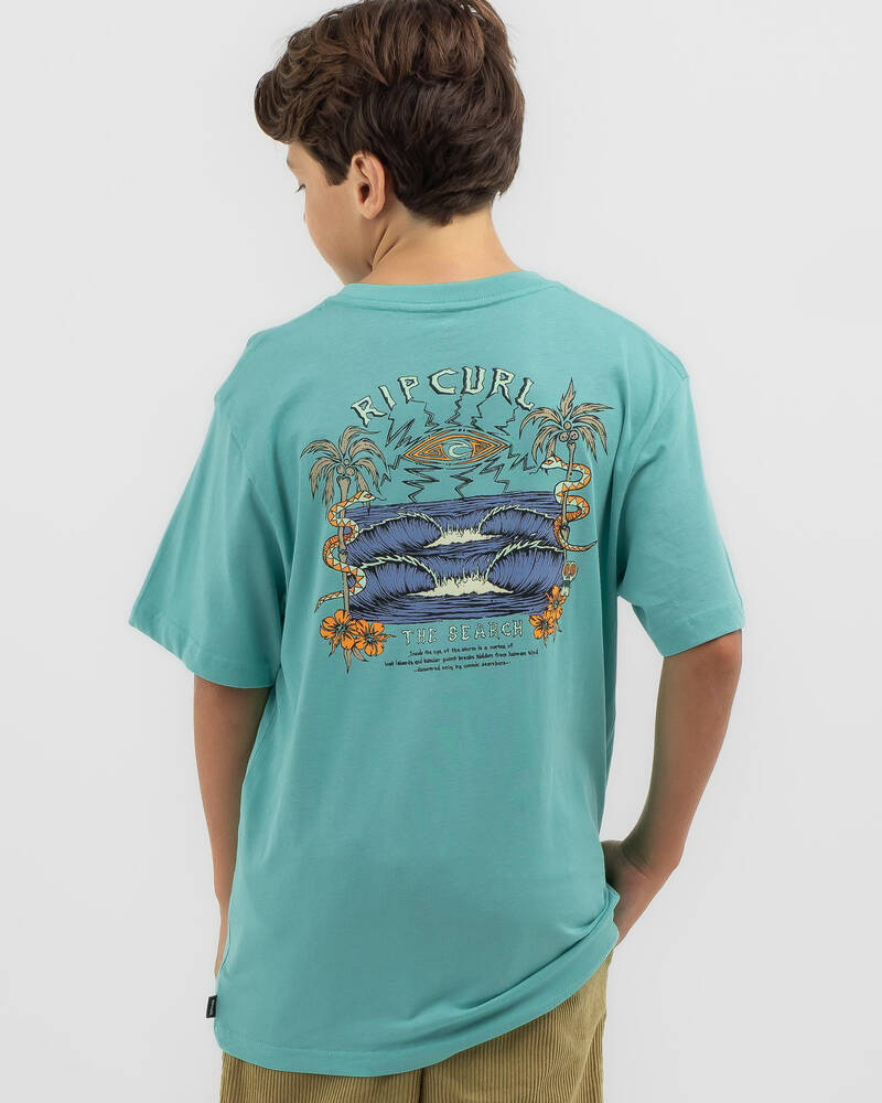 Shop Rip Curl Boys' Lost Islands Art T-Shirt In Aqua - Fast Shipping ...