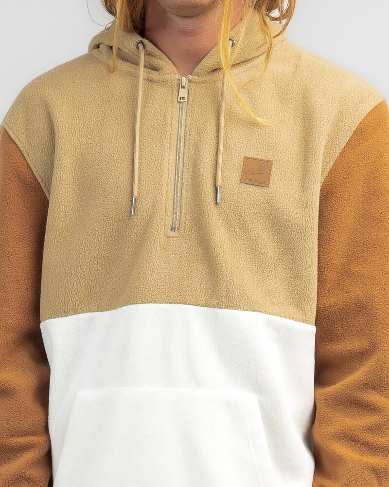 Shop Skylark Umber Polar Fleece Hoodie In Tan / Stone / Tobacco - Fast ...