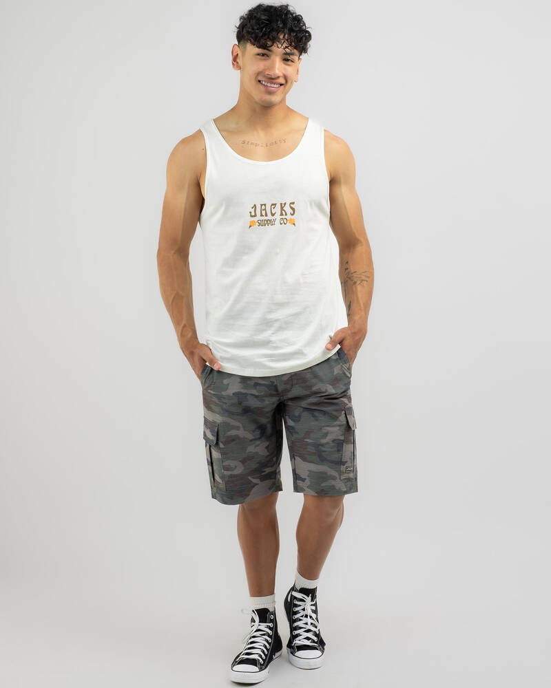 Shop Jacks Tropical Singlet In Off White - Fast Shipping & Easy Returns ...