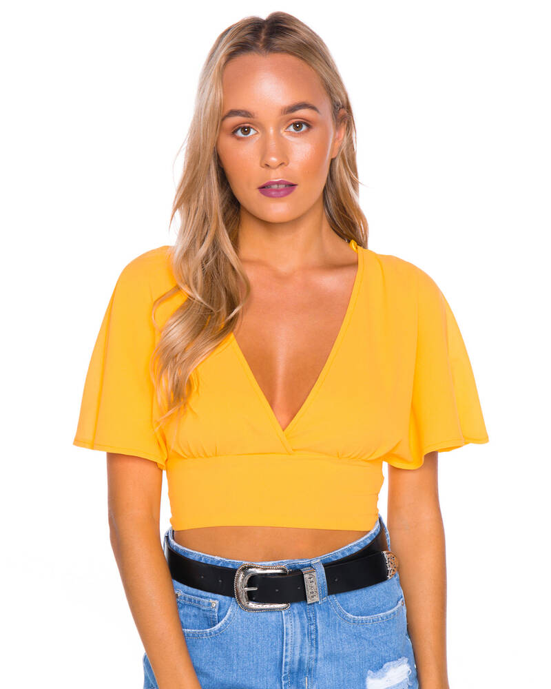 Shop Ava And Ever Annabelle Top In Golden - Fast Shipping & Easy ...