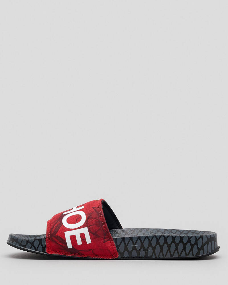 Shop DC Shoes DC Slide SE Slides In Black/red Print - Fast Shipping ...